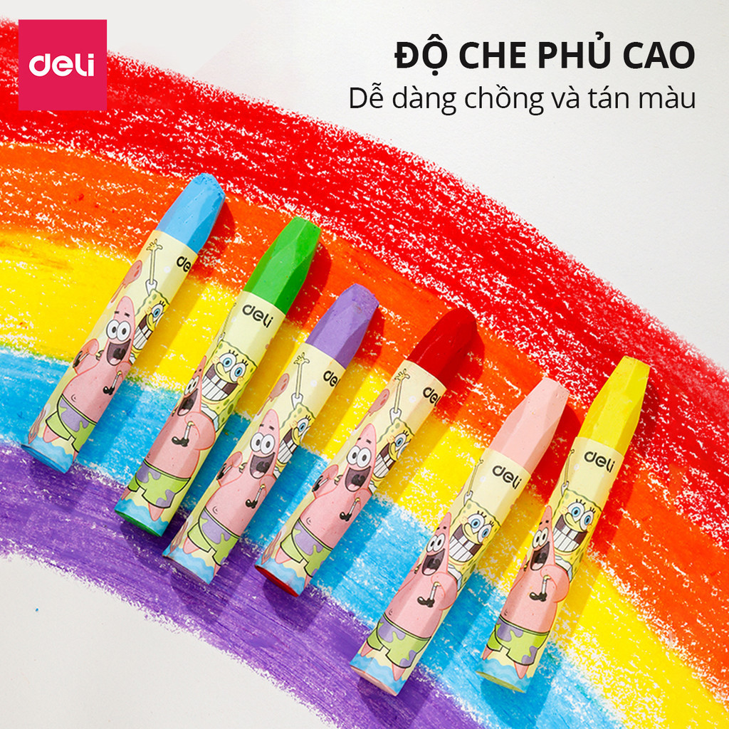 Deli Cute Sponge Oil Crayons - 12/18/24 Bright Colors Safe Super Smooth ...