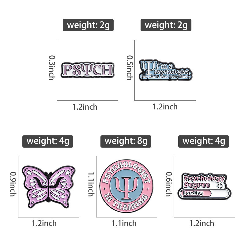 Psychological Psi Symbol Enamel Pin Brooch Alphabet Medical Brooch Pins ...