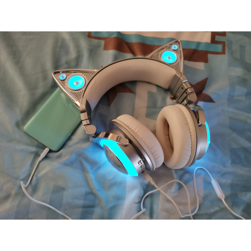 Original BROOKSTONE Cat Ears Wireless Bluetooth Headphone Ariana Grande ...