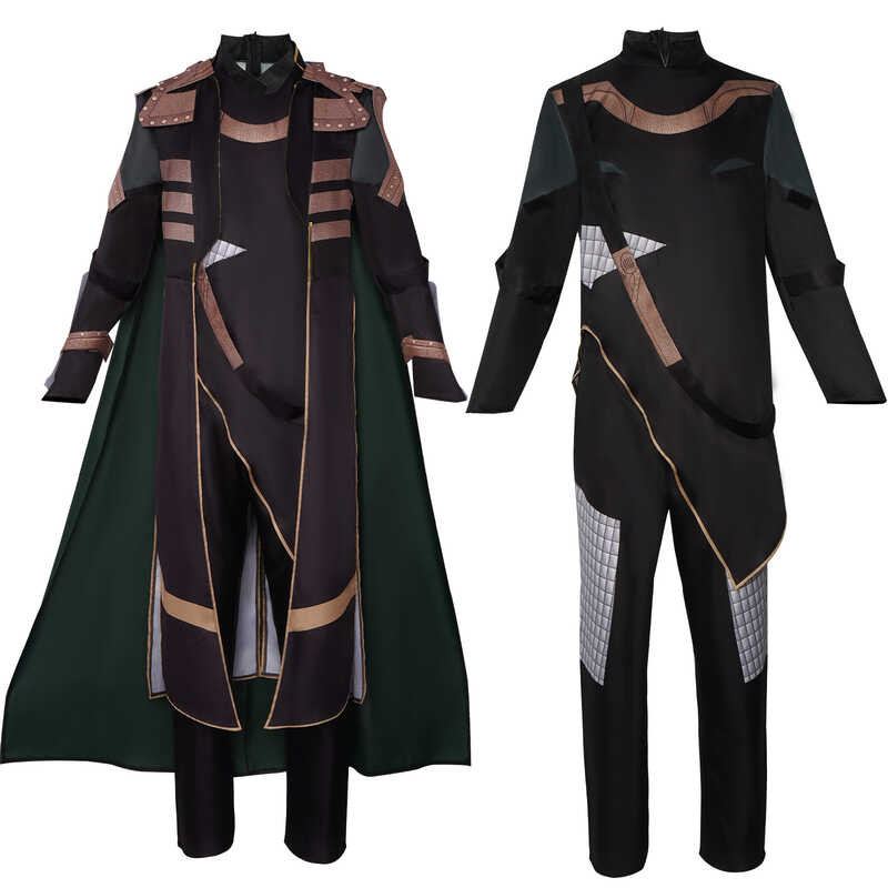LY Movie Loki Costume Cosplay Outfits Disguise Uniform With Cape Cloak ...