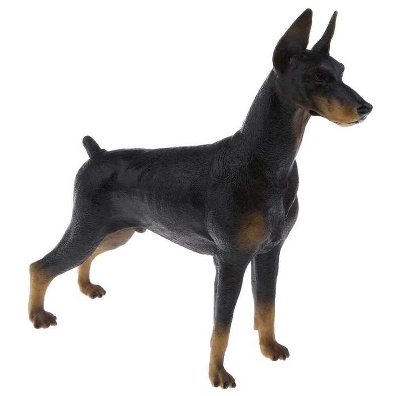 Doberman Realistic PVC Farm Animal Model Figure Action Figures Playset ...