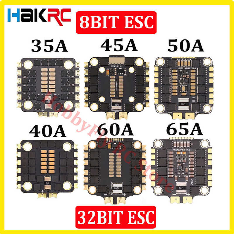 HAKRC 8BIT 35A /45A/50A BLheli_S 32BIT 40A /60A/65A BLHeli_32 2-6S 4In1 Brushless ESC for RC FPV ...