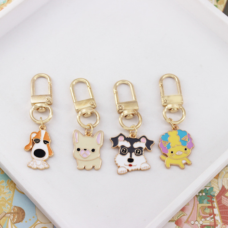 Pet Keychain Teddy Schnauzer corgi Key Chains For Phone Qute Dog alloy ...