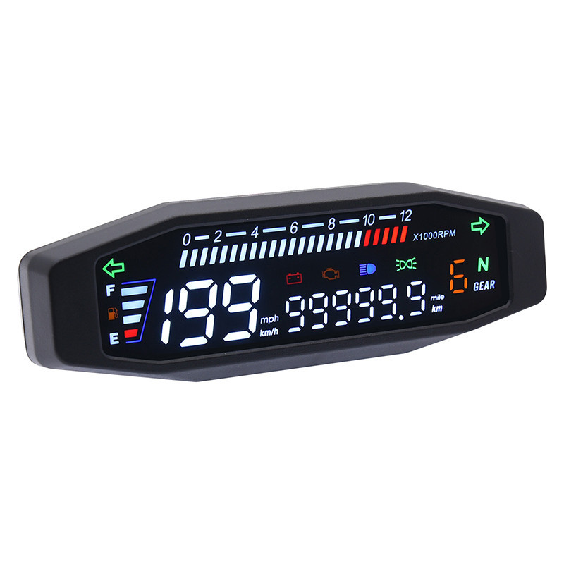 Upgraded universal motorcycle LCD digital speedometer tachometer ...