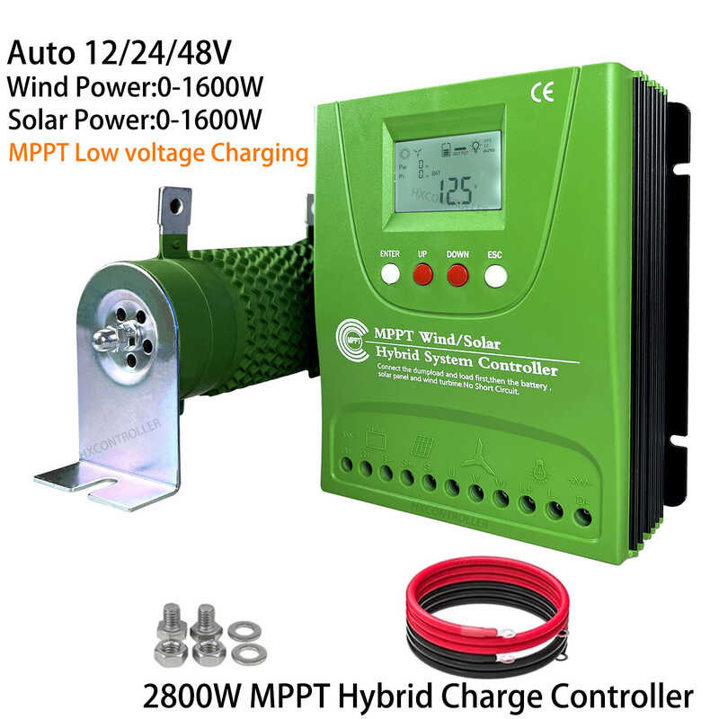 1200W 1 2000W 2800W Hybrid Wind Charge Controller Power System MPPT Solar Regulator 12V 24V 48V ...