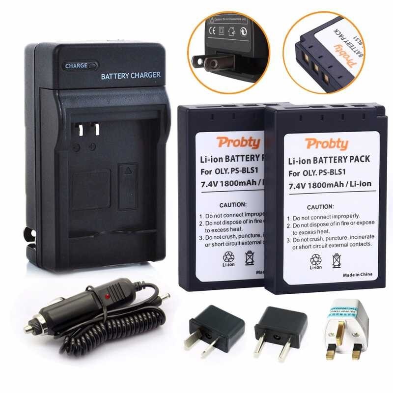 2Pcs PROBTY PS-BLS1 PS BLS1 PSBLS1 Battery + Charger for Olympus PEN E ...