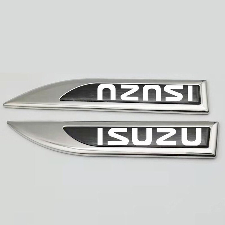 2 PCS ISUZU Metal Sticker Car Side Fender Sign Emblem Sticker For ISUZU ...