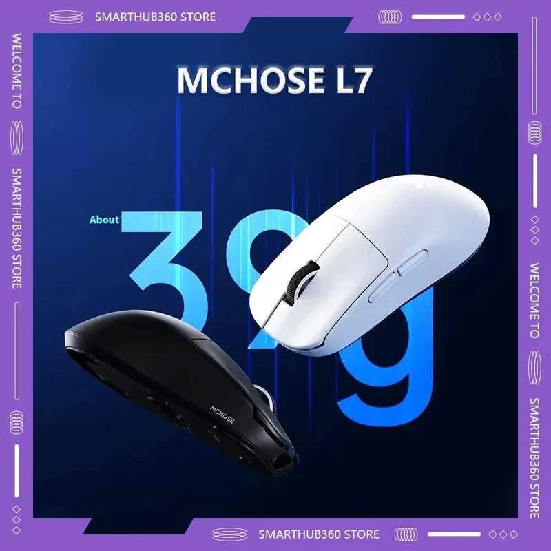 MCHOSE L7 Ultra Paw3395 8K Wireless Mouse Tri-Mode 2.4G BT Rechargable Portable Lightweight ...