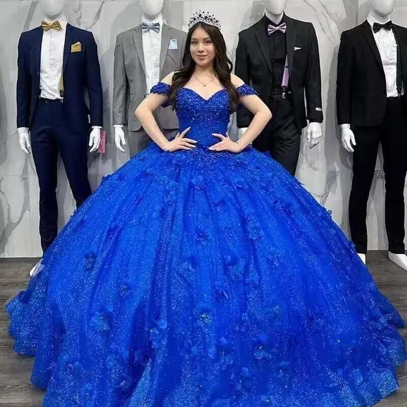 Tt Bom Glittering Royal Blue Gown Quinceanera Damit Vestidos De 15 Anos ...