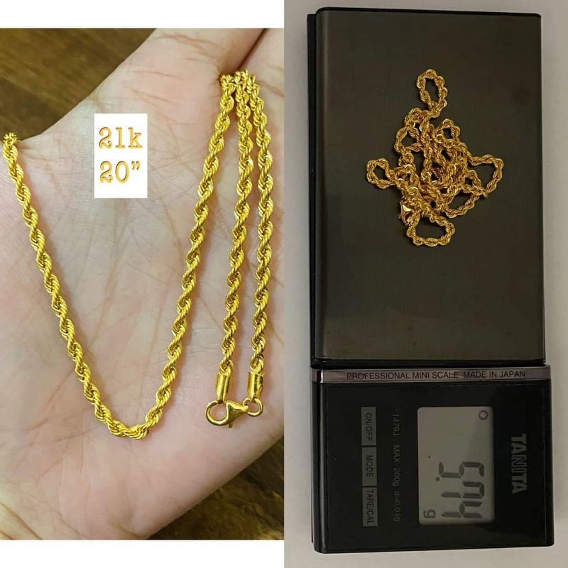 21K CHAIN SAUDI GOLD PAWNABLE | Shopee Philippines