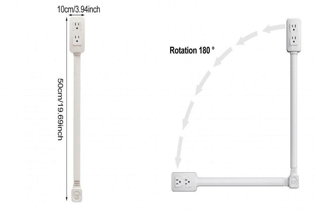 Gzjjx Rotating Outlet Extender Power Outlet Expander Usb Outlet ...