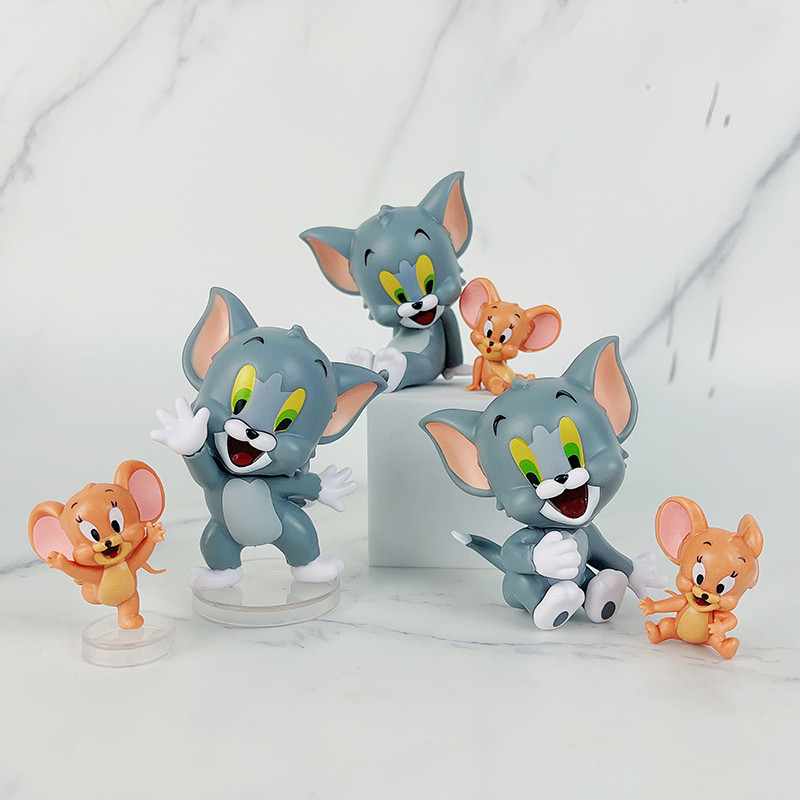 12Pcs Toy Manufactory Mini Cartoon Serial PVC Figures Tom Cat Jerry ...