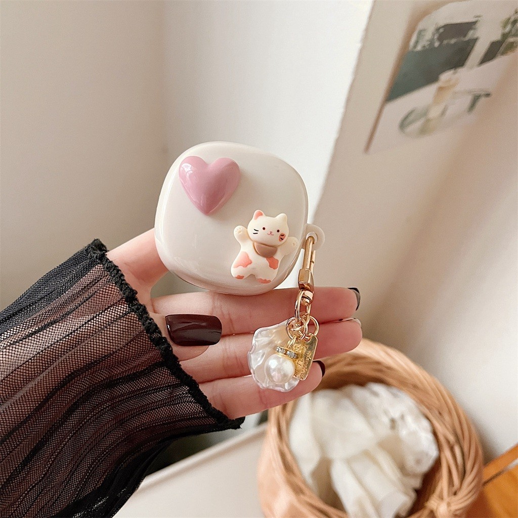 Baseus Encok WM01 WM02 Earphone Case 3D Cat Love Heart Rose Flower ...