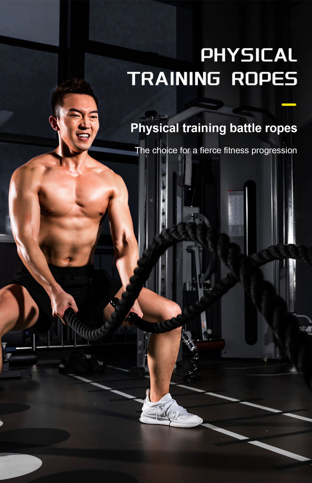 Multifunction Battle Rope Heavy Weighted Jump Rope 2.8/9/12M Fitness ...