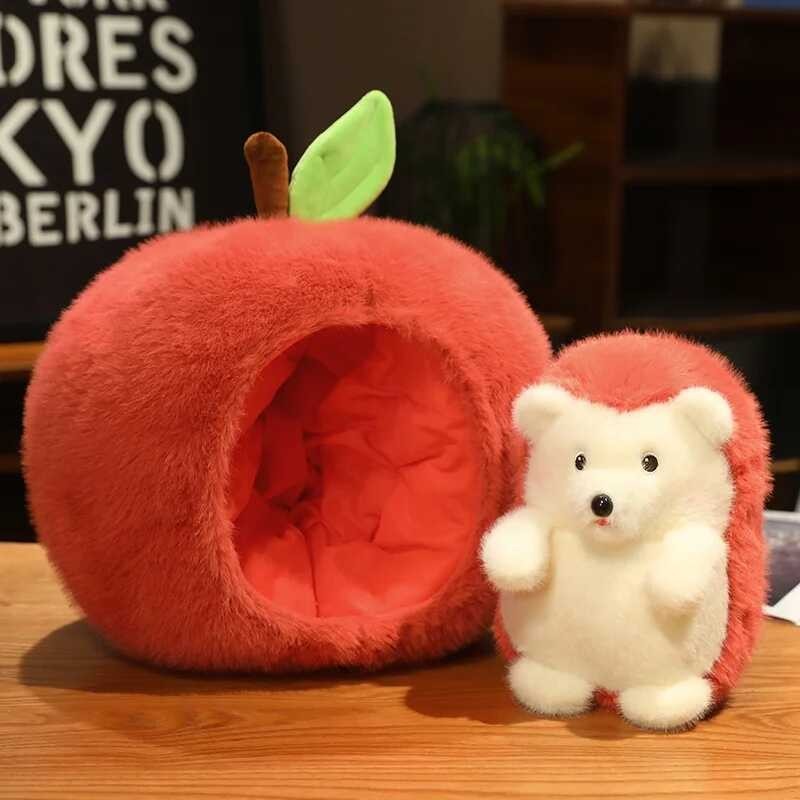Creative Apple Bag Transforms Into Hedgehog, Plush Toy, Soft Hedgehog ...