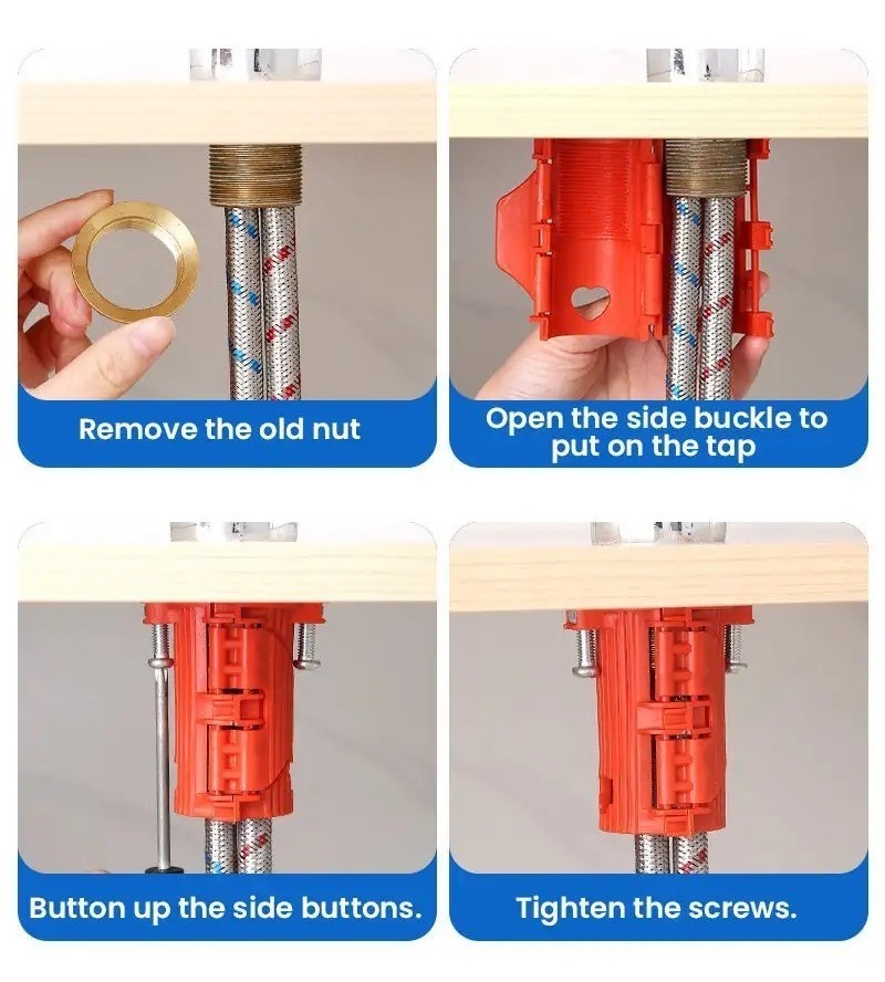 Universal Kitchen Faucet Fixing Lock Nut Quick-connect Sink Basin Anti ...