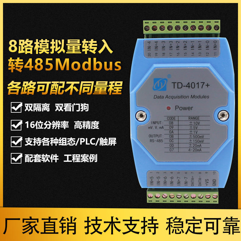 4-20ma to RS485 Signal to Module 8-Channel AI/AO Capture, Current Input ...