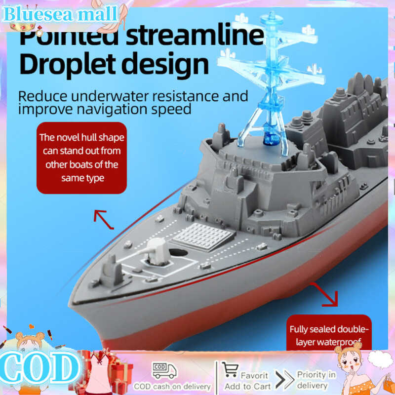 Remote 2.4G Control Ship Simulation High-Speed Warship Electric Mini ...