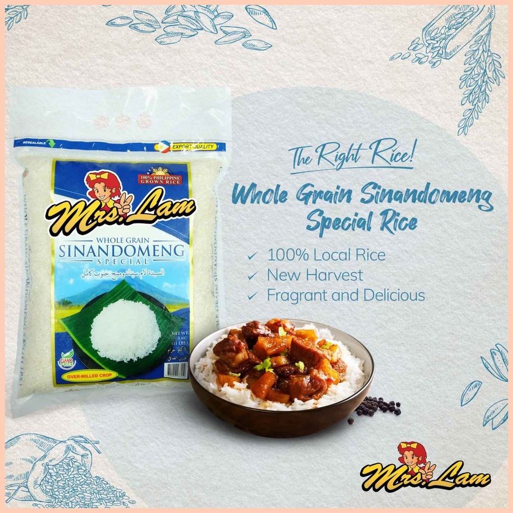 Mrs Lam Whole Grain Sinandomeng Special Rice (25 KG) | Shopee Philippines