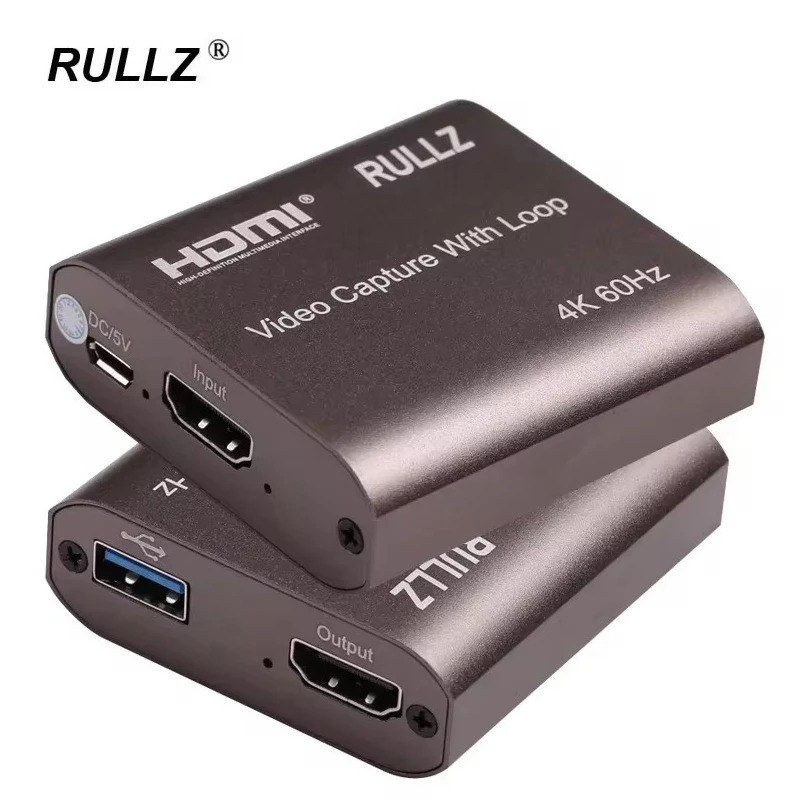 Rullz 4K 60Hz HDMI Video Capture Card TV Loop 1080P Game Recording ...