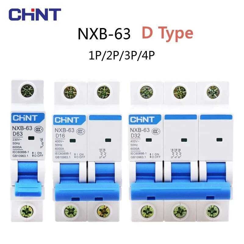 Tt CHNT CHINT Nxb-63 D Type 1P 2P 3P 4P Mini Circuit Breaker MCB Air Switch Dz47 Upgrade ...