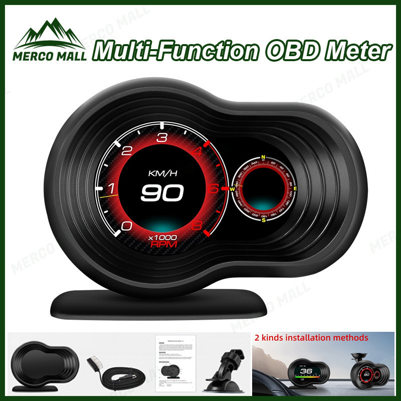 P6 OBD+GPS Dual System Head Up Display Car HUD Gauge Digital Obd2 Meter ...
