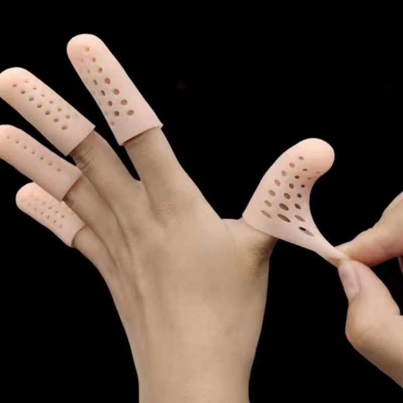 5Pcs Finger Silicone Protective Sleeve - Soft Breathable Finger Caps ...