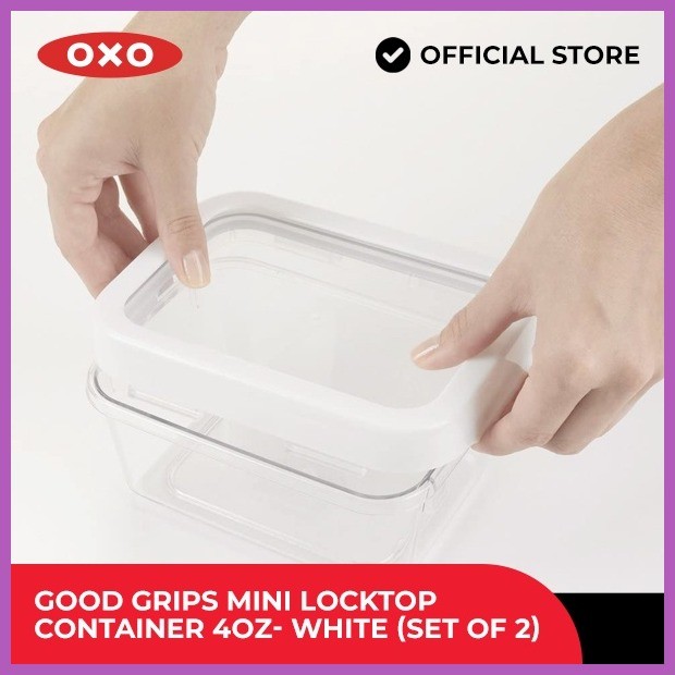 ♨ ஐ OXO Houseware Good Grips Mini Locktop Container 4oz - White (Set of 2) | Shopee Philippines