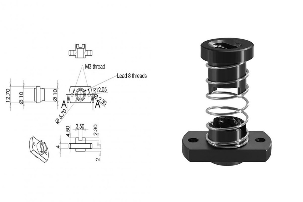 【COD】 Anti Backlash Nut Parts High-quality 3d Printer Anti Backlash Nut ...