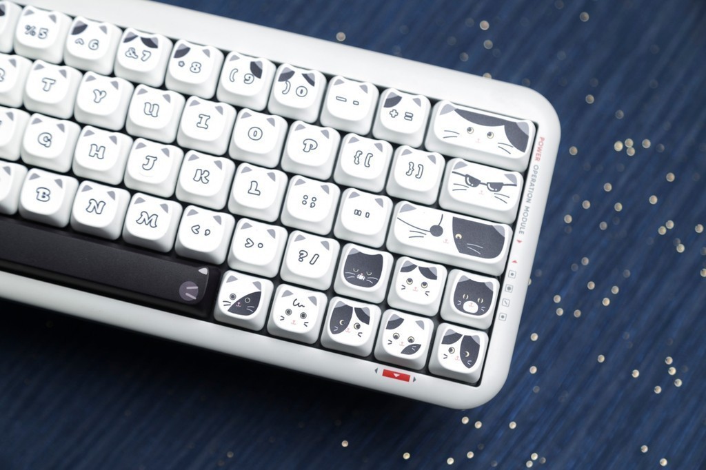 Cute Black and White Cat Themed Keycaps with Black and White Color ...