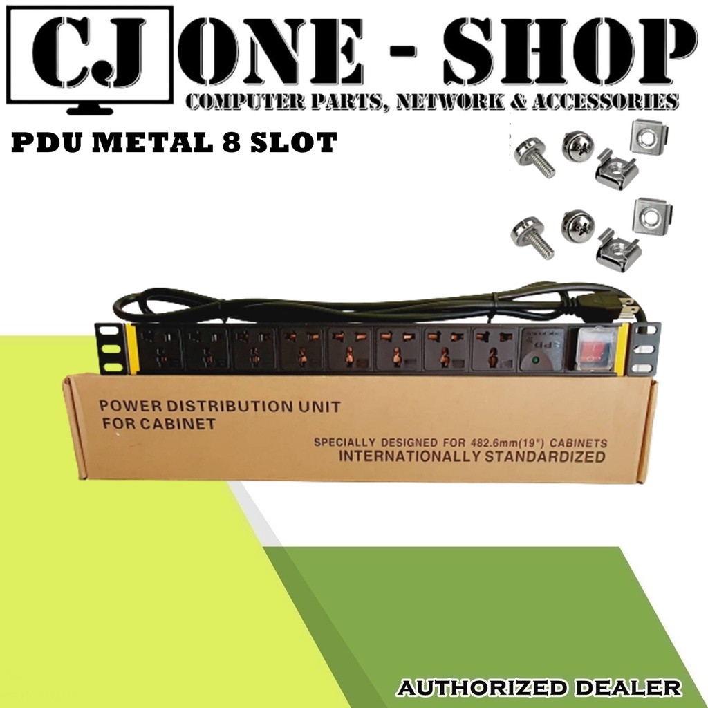 ♥ ♞PDU 8-Port Metal (Power Distribution Unit 1U Size, 8 Universal US ...