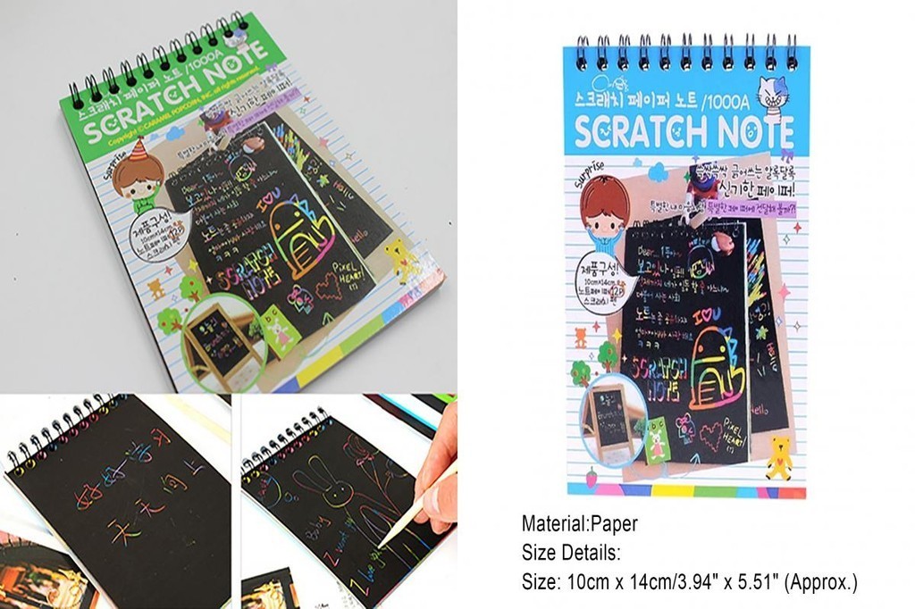 WT| Kids Rainbow Colorful Scratch Art Kit Drawing Painting Paper ...