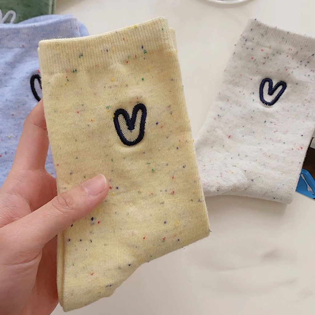 Fashion Cotton Socks with Heart-shaped Polka Dot Pattern for Girls CRD ...