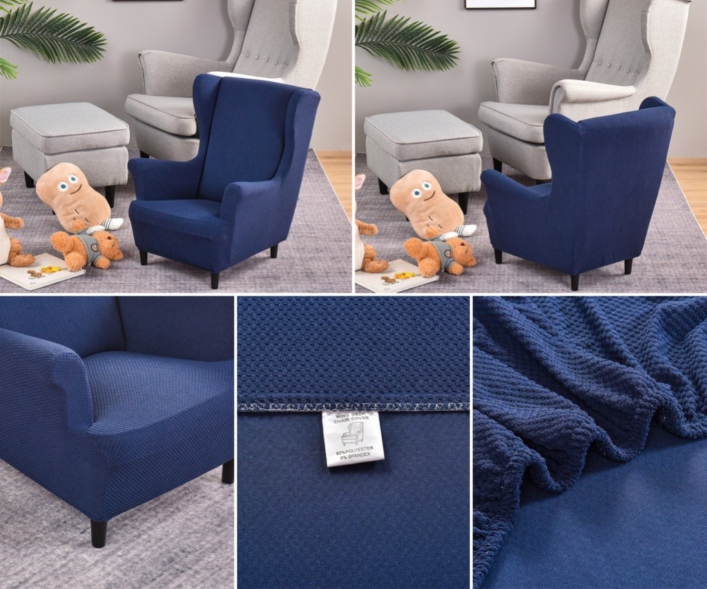Kid's Size Wing Chair Cover Polar Fleece Children IKEA STRANDMON Wingback Armchair Covers Small ...