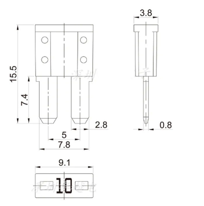 Mini M2 Auto Long Foot Fuse Combo Kit 5A 7.5A 10A 15A 20A 25A 30A ...