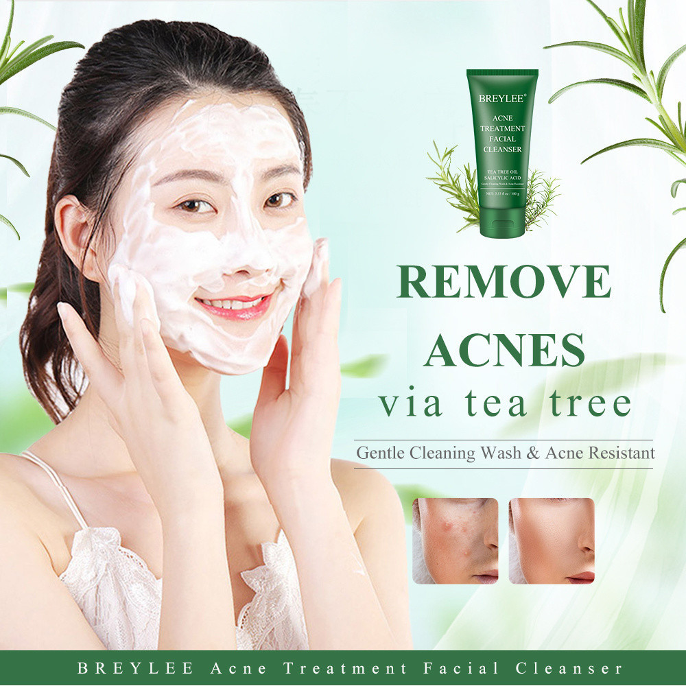 Breylee Tea Tree Acne Set Series Acne Removal Cream Fade Acne Marks Gel ...