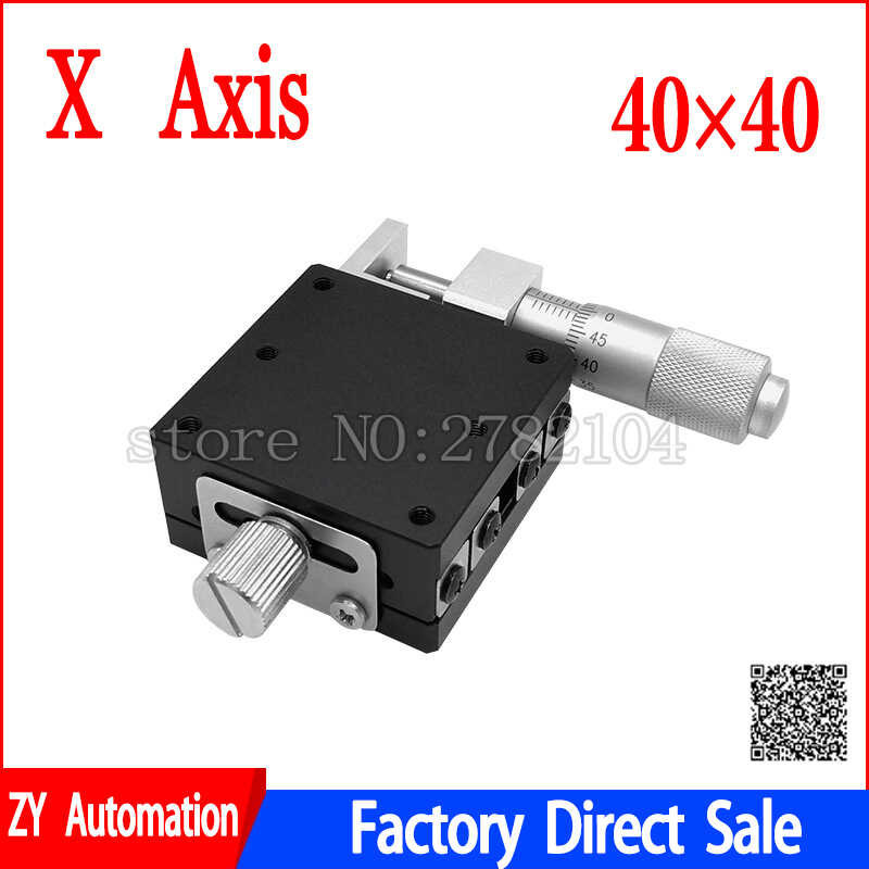 X Axis 40*40 mm Knob Micrometer Sliding stage Guide Rail Type Platform ...