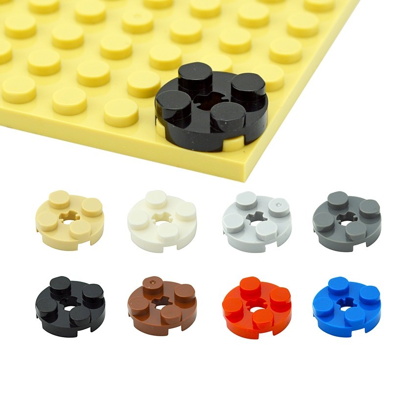 20PCS Building Blocks MOC Parts DIY 2x2 Round plate with cross shaft ...