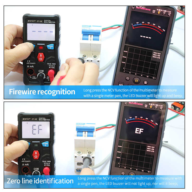 ZOYI 6000 Counts Voltmeter Volt Amp Ohm Hz NCV Diode Multimeters ZT-5B ... ZOYI 6000 Counts Voltmeter Volt Amp Ohm Hz NCV Diode Multimeters ZT-5B ...