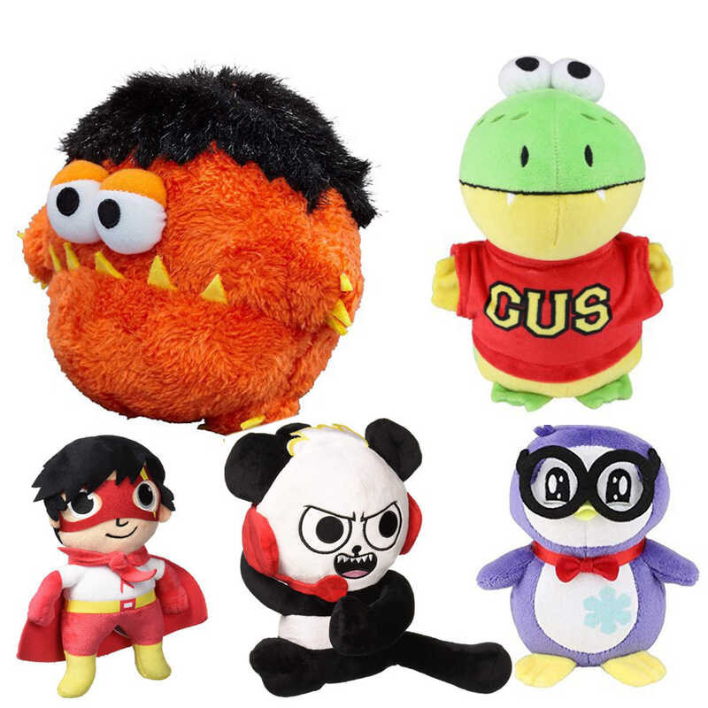 7" Ryan's Review Panda Bear Moe Gus Dinosaur Ryan Penguin Plush Toy ...