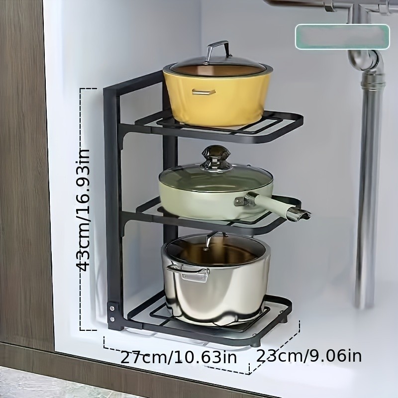 Pot Rack Kitchen Stainless Steel Pot Storage Rack Under Sink Multi ...