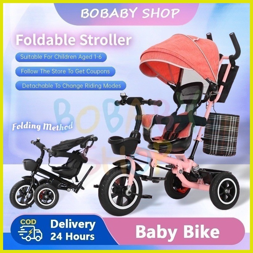 ⚾︎ Stroller Bike for Kids Girl with Rotating Seat 3 Wheels Stroller for ...