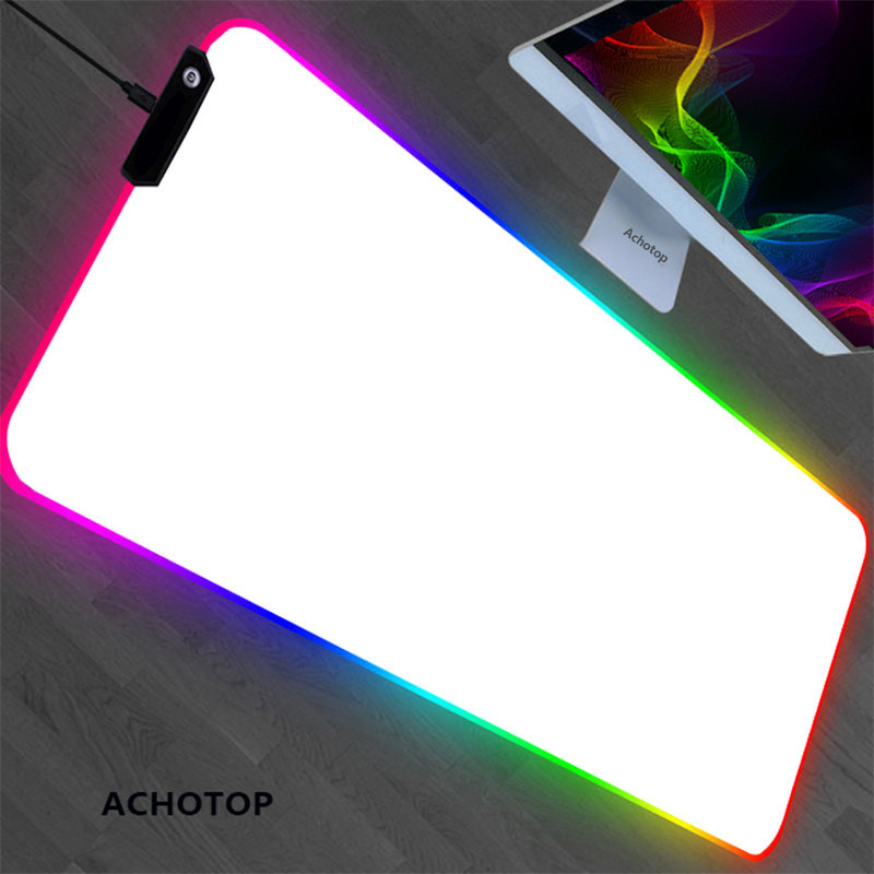 All White Large Size Mouse Pad RGB Glow Personality Picture Custom Pink ...