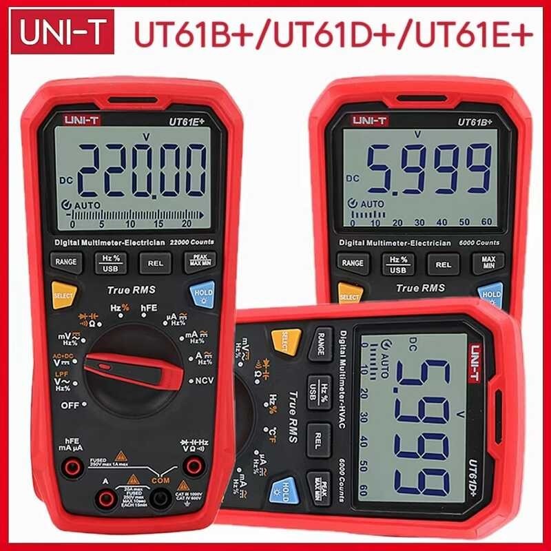Uni-T 3 Ut61b+ Ut61e+ Ut61d+ Handheld Digital Multimeter Auto Range 6000 Counts DC AC 1000V ...