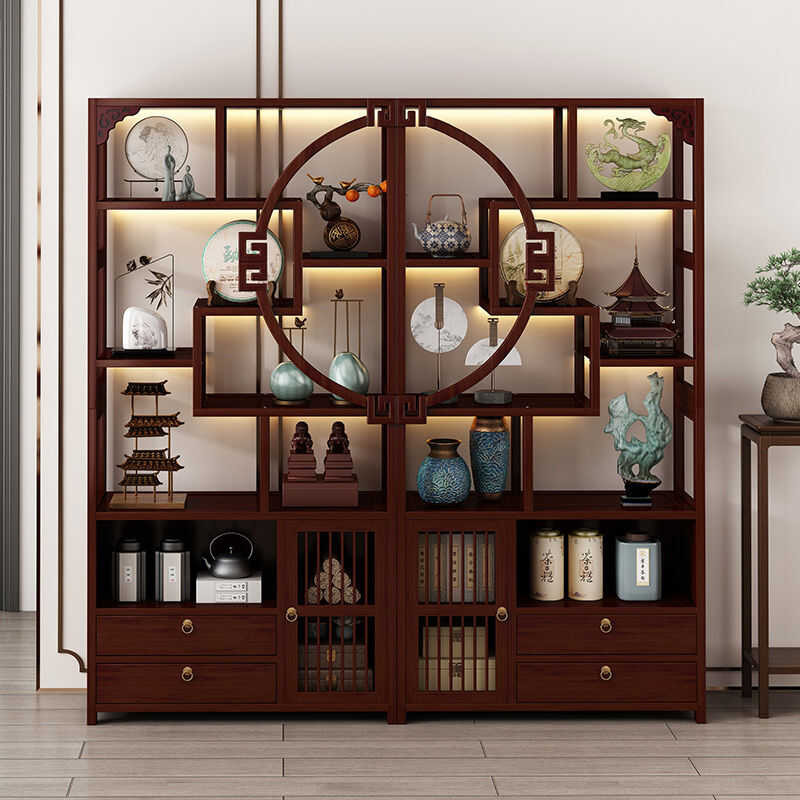 Tea set shelf, tea display cabinet, household display shelf, living ...