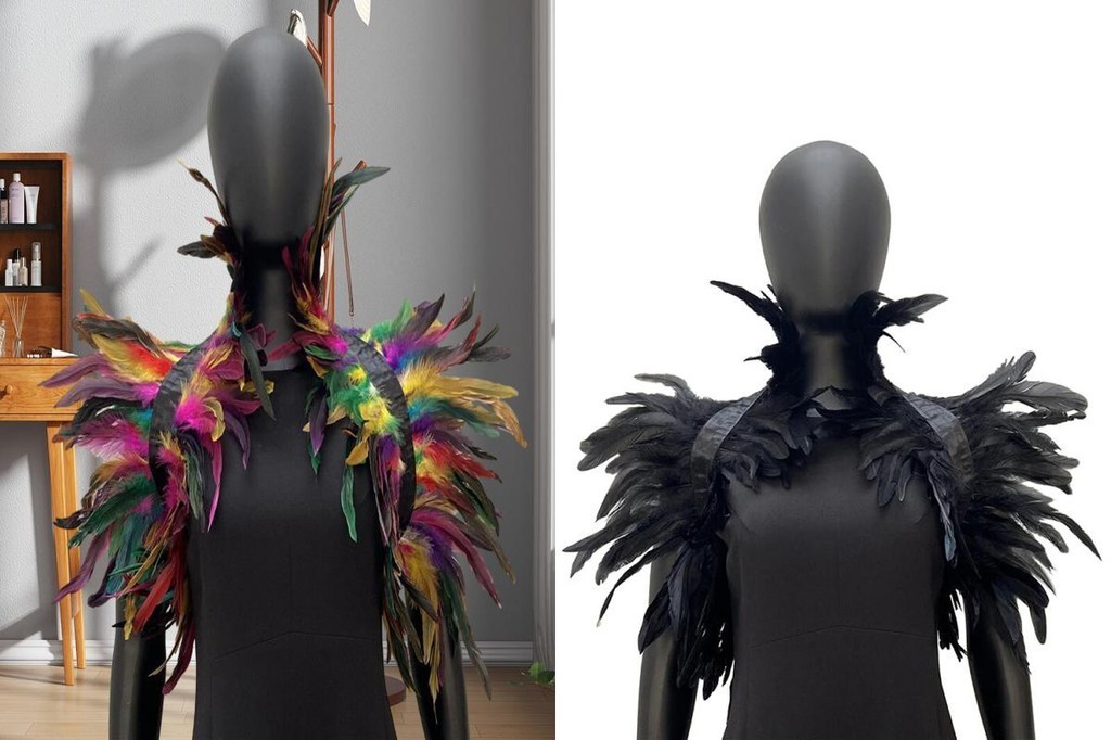 DUO| Bright Colored Feather Shawl Stage Performance Feather Shawl Soft ...