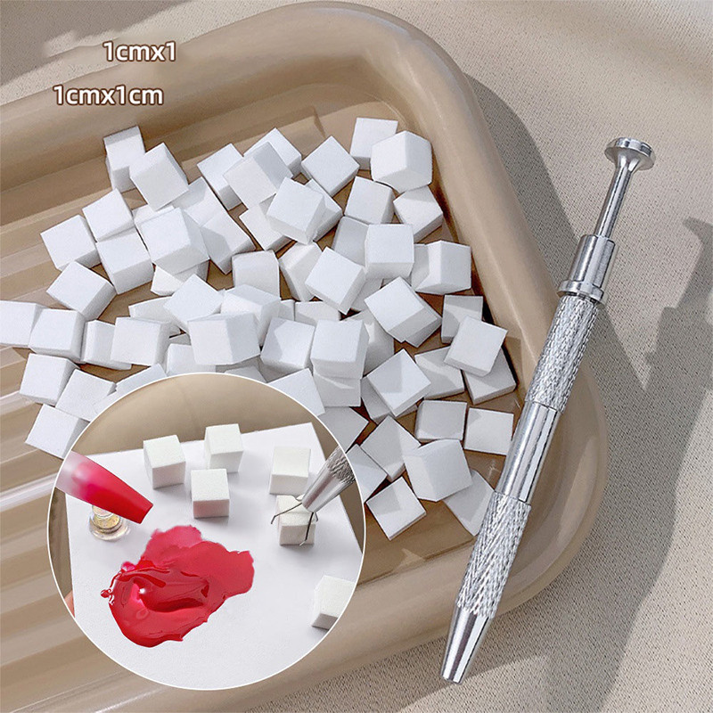 Nail Enhancement 1cm Mini Bean Curd Block Patting Gel Sponge Gradual ...
