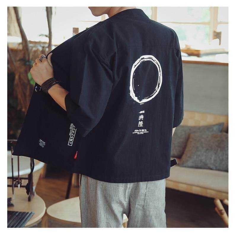 Kimono Cardigan Men Japanese Obi Male Yukata Men's Haori Japanese Samurai Clothing Traditional ...