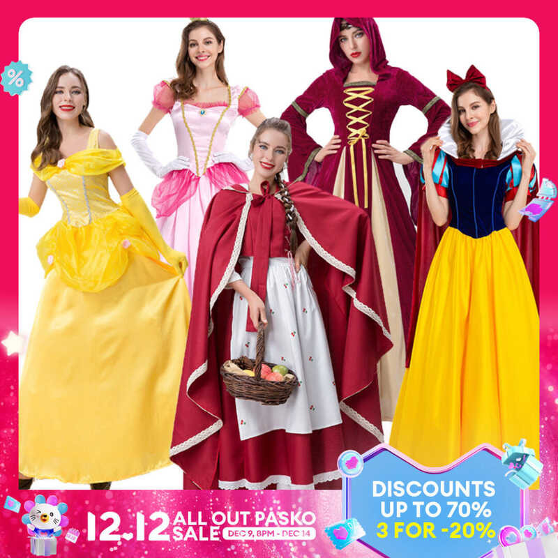 LY Adult Snow White Dress Stage Performance Elsa Anna Halloween Cos ...