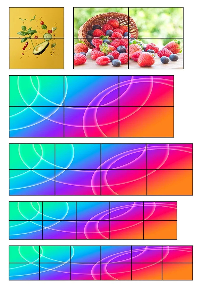 3x4 Multi Screen Splicer 2x2 2x3 2x4 3x3 1x3 1x4 1x6 6 12 TV Splicing ...